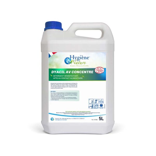 Détergent Désinfectant - Dyacil AV Concentré - Écocert - 5L