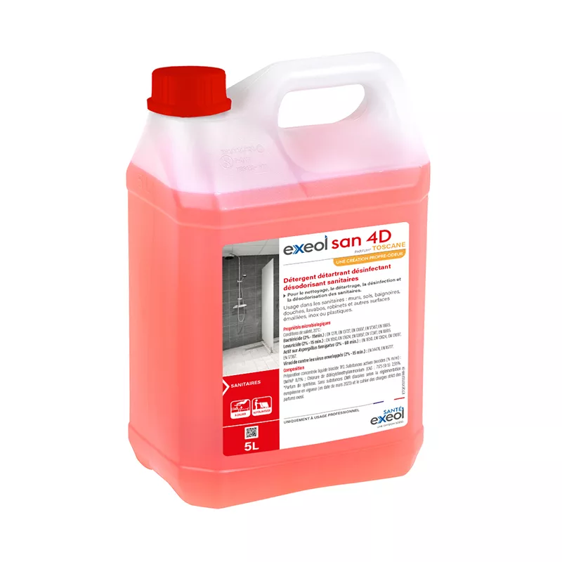 Détergent détartrant désinfectant désodorisant Exeol SAN 4D ...